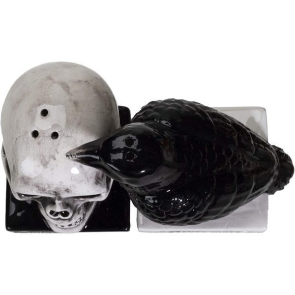 Dining | Pacific Halloween Decor The Raven Ceramic Salt And Pepper ...